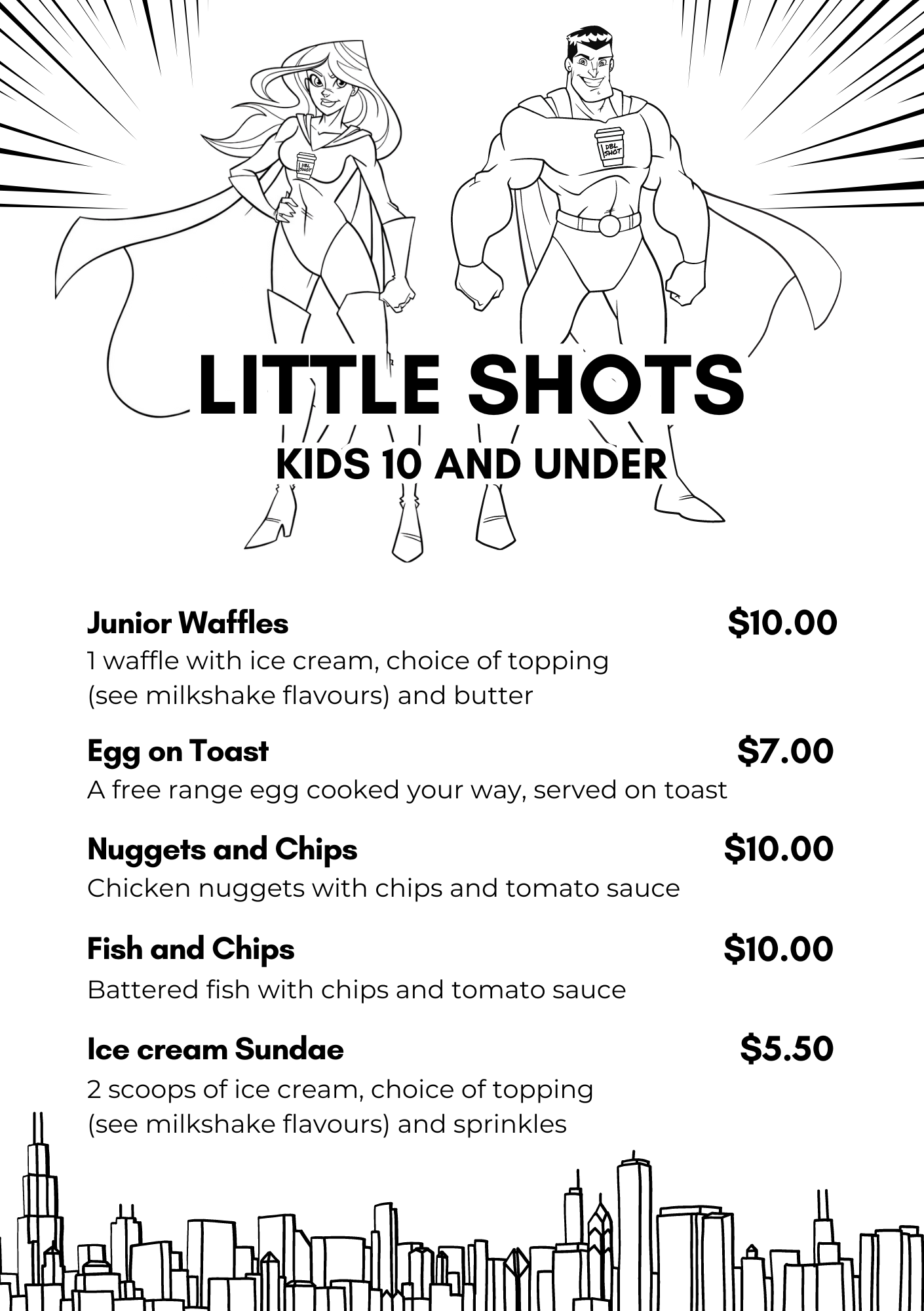 Menu | DBL Shot Cafe Berwick